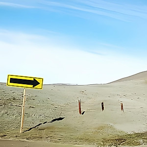 2-Pack Large Arrow Symbol Sign,for Indoor or Outdoor Use，18"x 6" .04" Aluminum Reflective Sign Rust Free Aluminum-UV Protected and Weatherproof