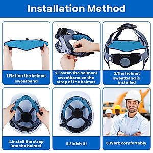 DEKELIY 9pcs Hard Hat Sweat Bands Washable Reusable Hard Hat Sweatband Liners Air Cushion Hard Hat Accessories