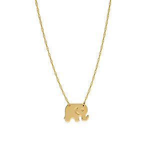 Ritastephens 14k Gold Mini Elephant Pendant Necklace 18 Inches