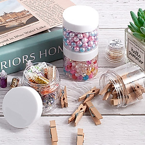 TUZAZO 2 OZ Plastic Jars Round Clear Cosmetic Container Jars with Lids and Labels, 24 Pack Small Plastic Jars for Lotion, Cream, Ointments, Makeup, Glitters, Samples, Travel Storage