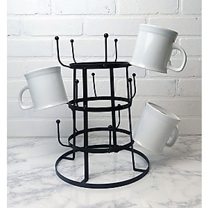 DII Metal Kitchen Storage Collection 3-Tier Mug Tree Stand, 9.5x12.75, Vintage Black