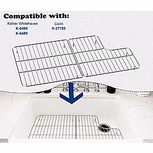 𝟮𝟬𝟮𝟯 𝙐𝙥𝙜𝙧𝙖𝙙𝙚𝙙 K-6639-ST Sink Rack Replacement for Kohler Whitehaven Bottom Basin Rack 6639-ST, K-6488 and K-6489 Stainless Steel Sink Protector Accessories