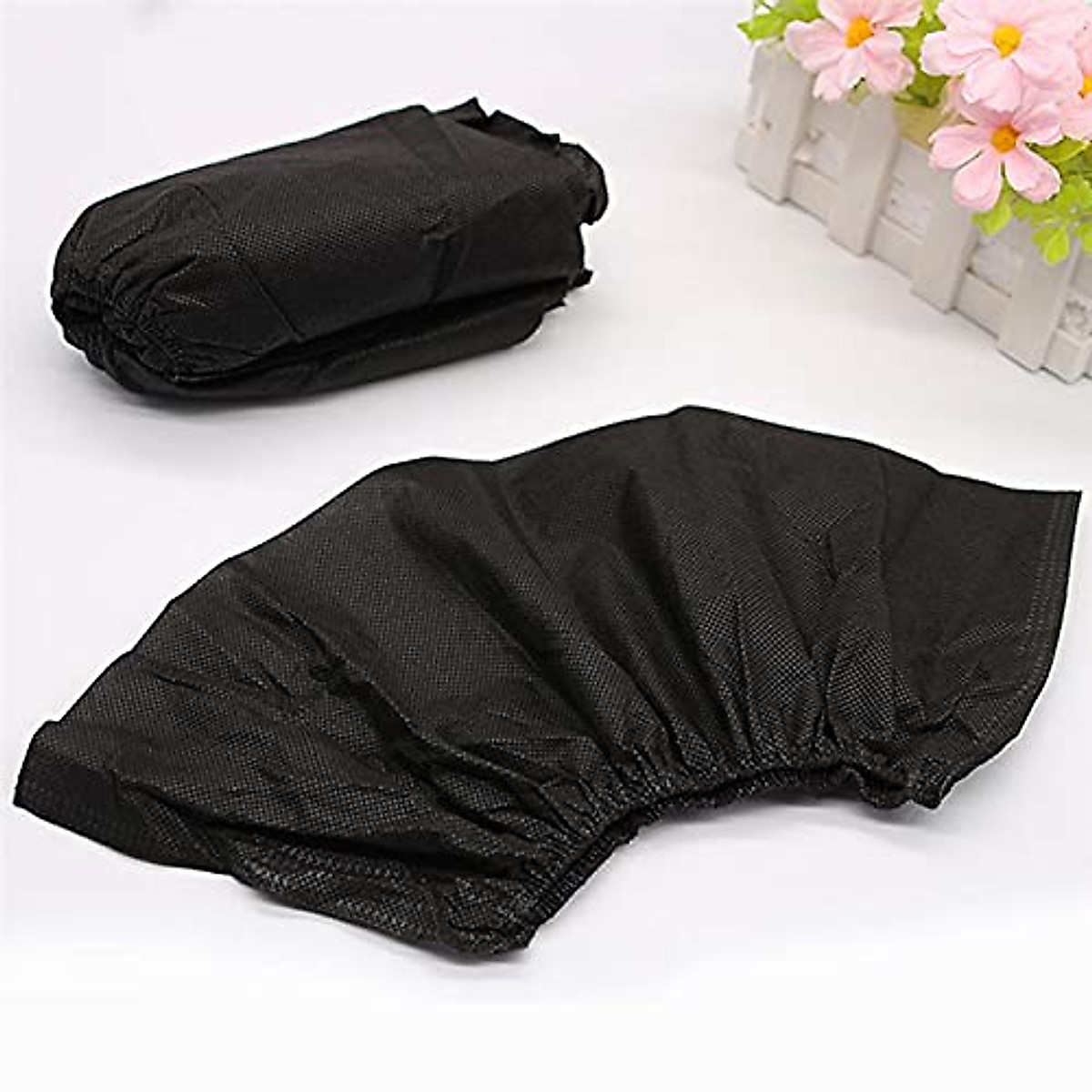 SMAIGE Shoe Covers Disposable - 100 Pack (50 Pairs) Disposable Shoe & Boot Covers Non-Slip Dust-proof Shoe Booties,One Size Fits Most (Black)