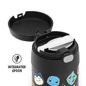 THERMOS FUNTAINER 10 Ounce Stainless Steel Vacuum Insulated Kids Food Jar with Spoon, Pokemon
