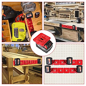 GIPFTYAG 12 Pack Battery Holder for Milwaukee M18 18V Battery Mounts Dock Holder Fit for M18 48-11-1815 48-11-1828 48-11-1850 48-11-1860 (w/24 Screws, No Battery)