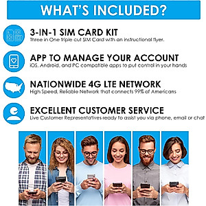 Jolt Mobile Starter Kit Free 50MB Data Service 15 Days AT&T 5G 4G LTE SIM Card for GPS trackers, Smart Watches, Hotspots, WiFi, MiFi, USB Sticks, Mobile Routers, Triple Cut SIM Fits All IoT Devices