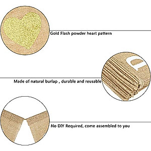 2 Pieces Mr and Mrs Banner Just Married Banner Burlap Wedding Bridal Shower Banner Rustic Bunting Garland for Wedding Party