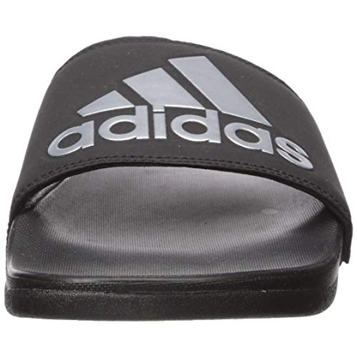 adidas Women's Adilette Comfort Slides Sandal, Core Black/Silver Metallic/Core Black, 11
