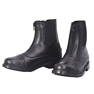 TuffRider Ladies Starter Front Zip Paddock Boots - Black - 6 - Wide