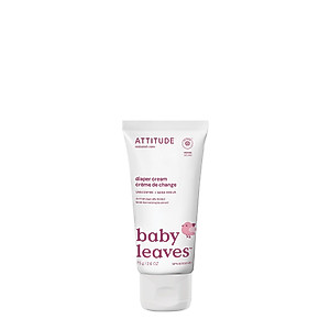 ATTITUDE Natural Zinc Diaper Cream | EWG VERIFIED, Hypoallergenic, Dermatologist Tested and Fragrance-Free Diaper Rash Cream | Blocks Moisture, Prevents Irritation | Baby leaves (2,6 Fluid Ounce)