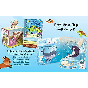 Animal Babies Lift-a-Flap Boxed Gift Set 4-Pack: Babies on the Farm, Babies in the Forest, Babies in the Snow, Babies in the Ocean (Chunky Lift a Flap)