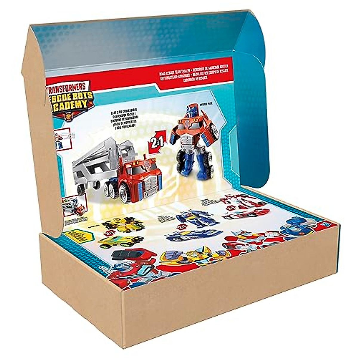Transformers Playskool Heroes Rescue Bots Academy Road Rescue Team Trailer 4-Pack Converting Toy