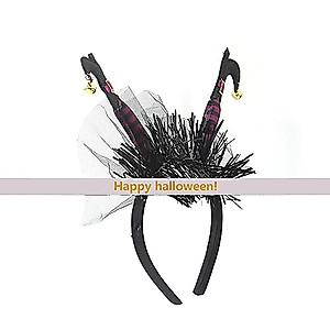 MOHYS Halloween Headband Witch Legs HeadBand for Funny Halloween Party Cosplay Decoration Hair Accessories Dress Up(Purple)