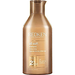 Redken All Soft Shampoo | For Dry / Brittle Hair | Provides Intense Softness and Shine | With Argan Oil | 10.1 Fl Oz (Pack of 1)