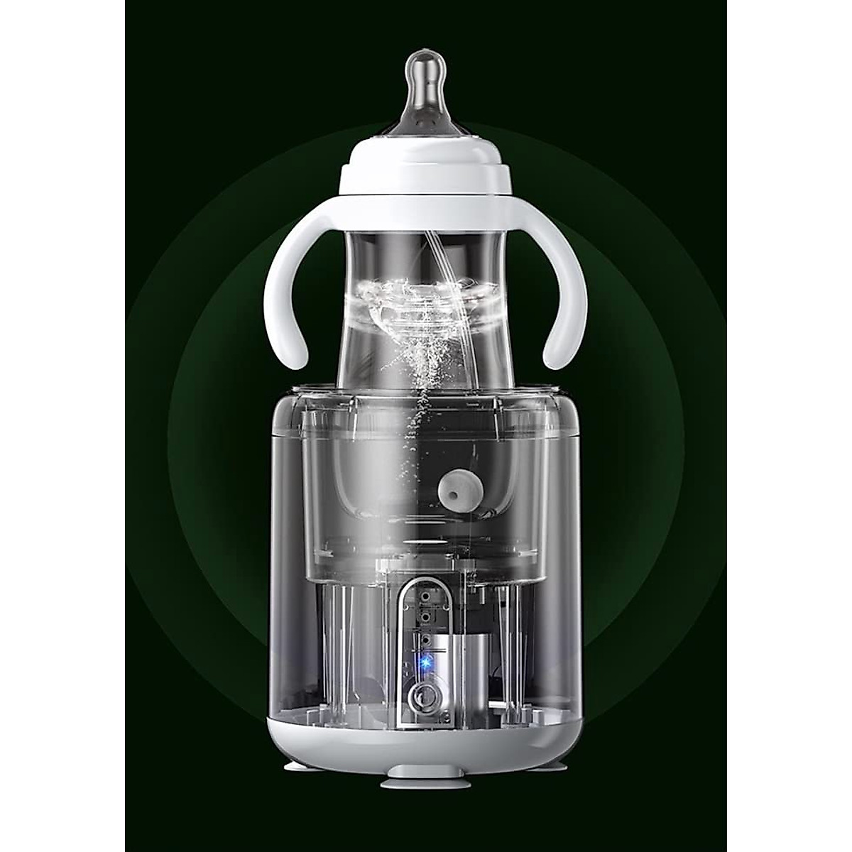 Baby Formula Dispensers & Mixers,360 -Degree Two -Way Shaking Milk,Shake Milk Evenly and Less Bubbles,Three -Gear Timing Milk,Wireless Portable Milk Shake,1200mAh Battery,Baby Bottle Shaker (White)