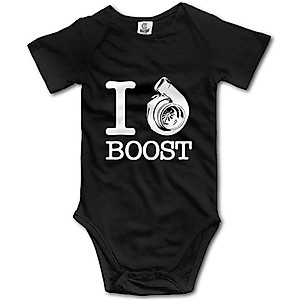LyCheer Boost Engine Car Racing - Baby Cartoon Bodysuit Short Sleeve Onesie Rompers Black