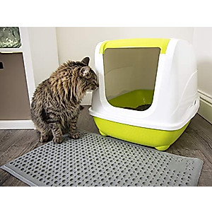 Petlinks Purr-fect Paws Multipurpose Cat Litter Mat - Gray, Medium