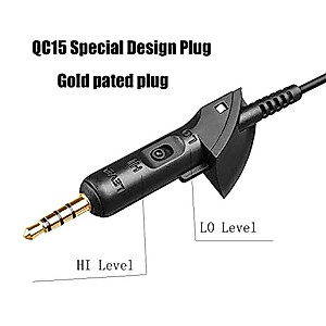 Tobysome QC15 Replacement Audio Cable Cord Line Compatible with Bose QC15 QuietComfort 15 Headphones