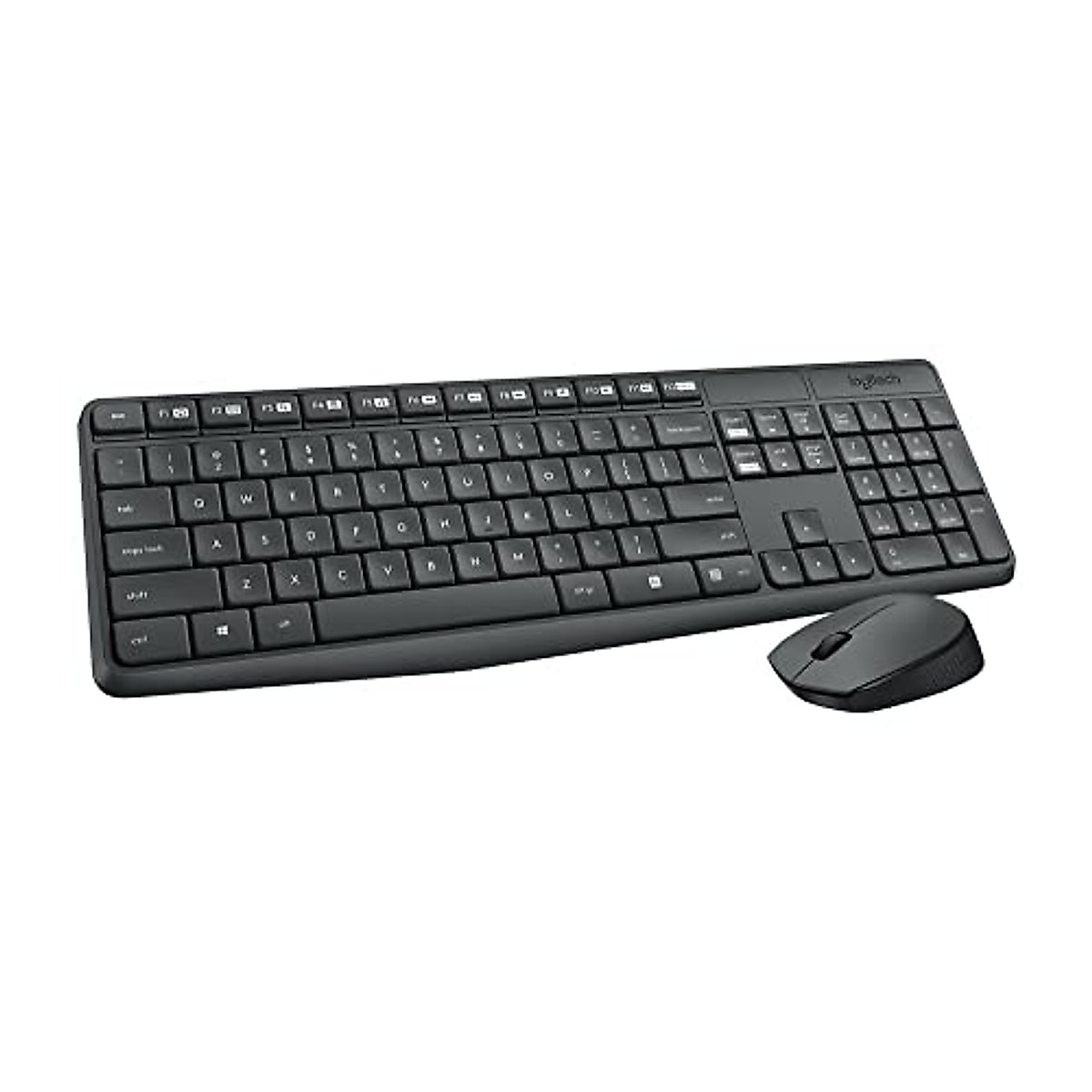 Logitech MK235 Wireless Keyboard and Mouse Combo for Windows, 2.4 GHz Wireless Unifying USB Receiver, 15 FN Keys, Long Battery Life, Compatible with PC, Laptop