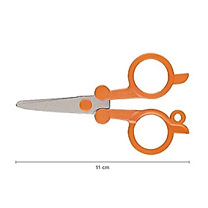 Fiskars 6411501951236 Foldable Scissors, Length: 11 cm, for Right-and Left-Handed Users, Stainless Steel Blade/Plastic Handles, one, Orange