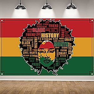 Black History Month Backdrop for Photography Black History Month Banner Pan African American Black History Month Decorations and Supplies for Party