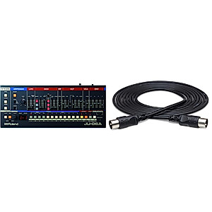 Roland JU-06A Sound Module with 8 Patches + 8 Banks and Hosa MID-315BK 5-Pin DIN to 5-Pin DIN MIDI Cable, 15 Feet
