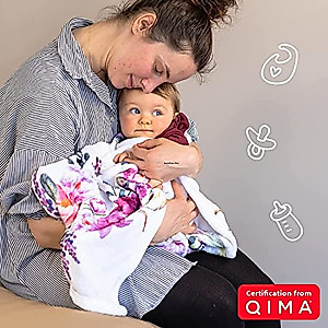 Bliss n' Baby Monthly Milestone Blanket for Baby Girl - Perfect Baby Age Blanket with Growth Chart Blanket - New Moms Set, Wrinkle Free, Washable, Dryable Headband- 60"x40"