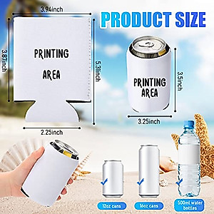 100 Pack White Blank Can Cooler Sleeves Neoprene Insulated Beer Sleeves for Can Cooler Sleeves Personalized Sublimation Sleeves for Soda Drink Water Bottle Birthdays Weddings Bachelorette Party