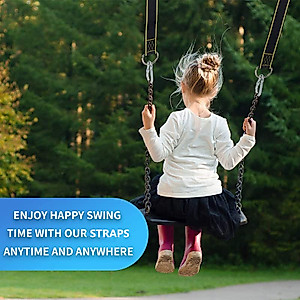 Tree Swing Hanging Straps Kit - Holds 2800 lbs (SGS Certified), 5ftx2 Hammock Straps with 2 Heavy Duty Locking Carabiners and 2 Tree Protectors, Polyester Straps Perfect for Tree Swings & Hammocks