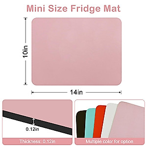 SUNICO Portable Mini Fridge Mat, 14x10 in Retro Compact Refrigerator Mat, Diatomite Quick Drying Mat, Non-slip Skincare Fridge Pad for Bedroom, Office, Countertop, Easy to Clean, Pink