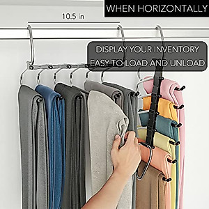 Neatsure Pants Hangers Space Saving 2 Pack, 6 Tier Multi Purpose Closet Organizer Rack for Jeans Trousers Scarves Leggings Skirts