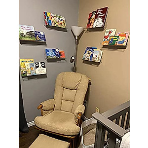 15 inch Clear Acrylic Floating Wall Ledge Shelf Display,6pcs Wall Mounted Nursery Kids Bookshelf Invisible Spice Rack, Bathroom Storage Shelves Display for Bedroom Office Toy Picture Ledge, 5MM Thick