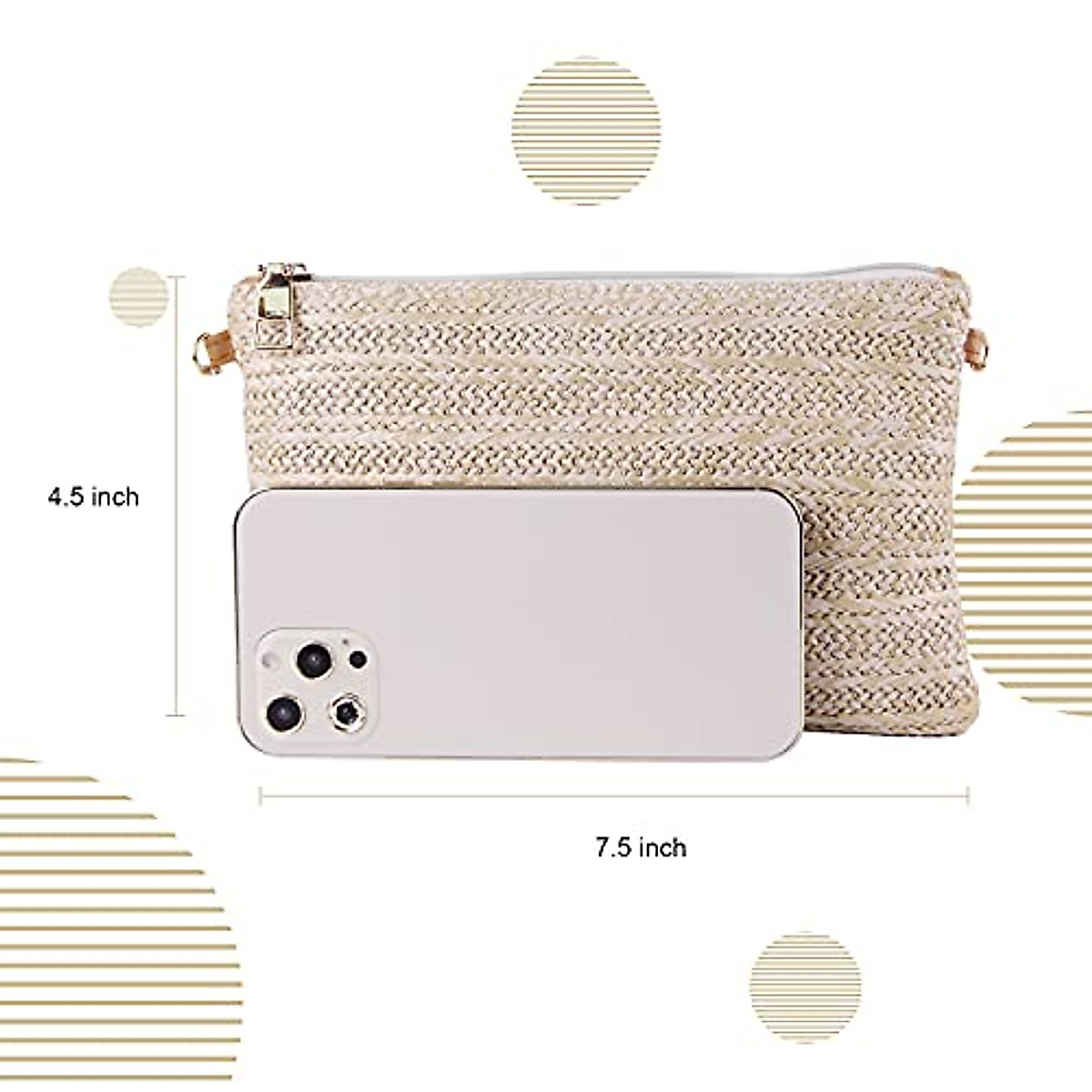 Oweisong Straw Purses for Women Summer Beach Straw s Clutch Purses Crossbody Bag Handmade Women Envelope Handbag Wallet