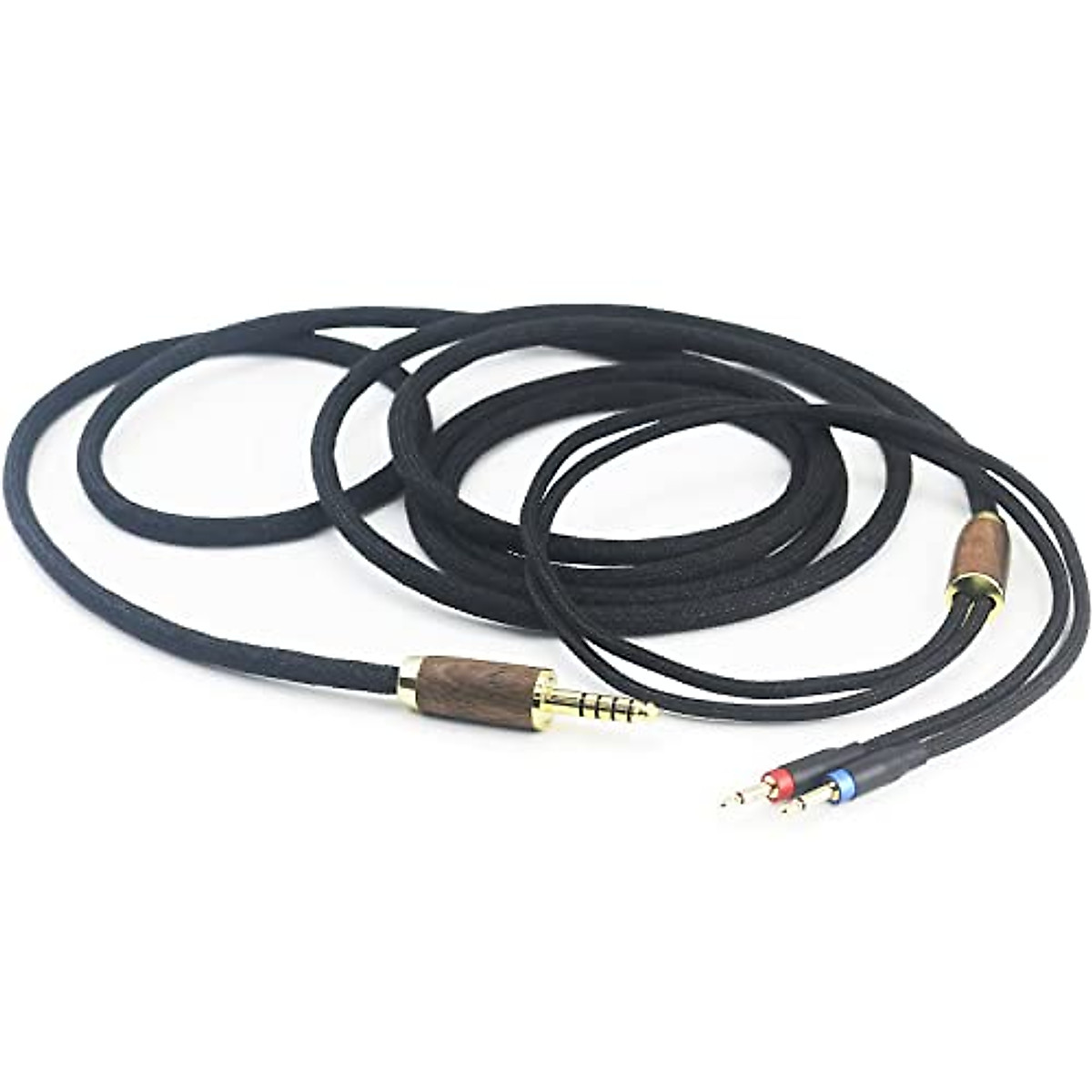 NewFantasia 4.4mm Balanced Cable 6N OCC Copper Silver Plated Cable for Monolith M1060, M1060C, M565, M565, for AudioQuest Nighthawk Headphone Walnut Wood Shell (2X 2.5mm Version)