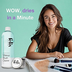 Makeup Brush Cleaner - Deep Clean Rinse Free Quick Dry - Ideal for Cleaning and Odorizing Natural and Synthetic Make-up Brushes 8 oz