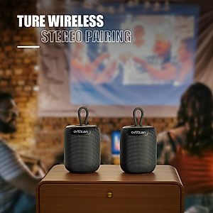 Ortizan Bluetooth Speakers, IPX7 Waterproof Portable Wireless Speaker with Bluetooth 5.3, 15W Stereo Sound, Deep Bass, Dual Pairing, 15H Playtime for Home, Party, Outdoor