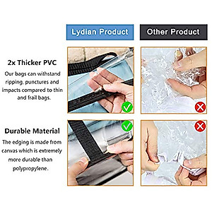 3 Packs Clear Bags for Storage , 20 X 16 X 10 inch, Heavy Duty Vinyl Clothing Storage Bags with Reinforced Handle for Comforter Duvet Blanket Bedding Clothes Toys, PVC Clothes Organizers Storage Bag