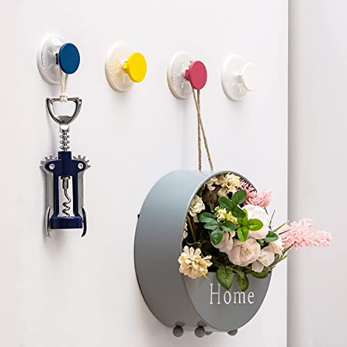 Shower Suction Cup Hooks Heavy Duty Suction Shower Hanger Removable Small Suction Cups with Hooks Towel Wreath Hanger Loofah Hook for Bathroom, Shower Wall, Glass Door, Window - 6 Packs Christmas