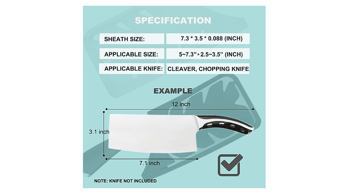 Durable 7-inch Knife Guard & Cleaver Sheath - Protect Blades