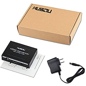 Musou 4K HDMI Audio Extractor,HDMI to HDMI + Optical Toslink(SPDIF) + RCA(L/R) Stereo Analog Outputs Video Audio Splitter Converter Support 4k 1080P,Black