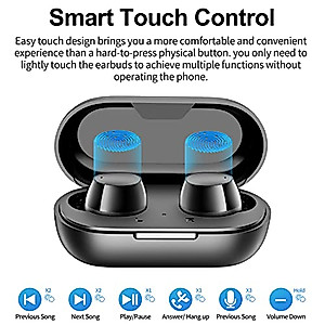 kurdene Bluetooth 5.2 Wireless Earbuds, S8 Mini [Small Ear] [Deep Bass Sound] 30H Playtime Call Clear Waterproof Earphones with Microphone in-Ear Headphones Comfortable for iPhone Android Sports