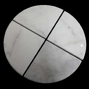 White Carara (Millas White) Marble Both Side Polished Bathroom Corner Shelf 9''x9''