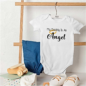 Brisco Brands My Daddy Is An Angel Cute Little One Baby Bodysuit Jumper Girls