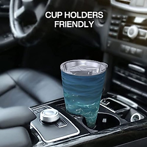WXZYFP Car cup (single silver rim), can use a straw or drink directly, easy to use.The Deep Ocean