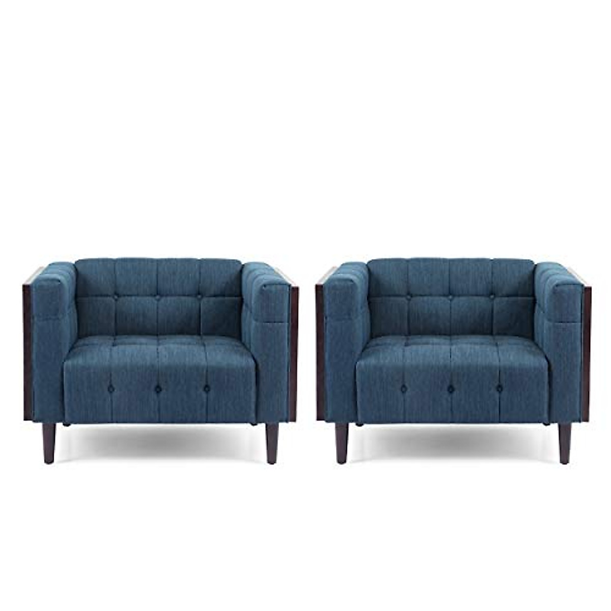 Christopher Knight Home McLarnan Club Chair Sets, Navy Blue + Brown