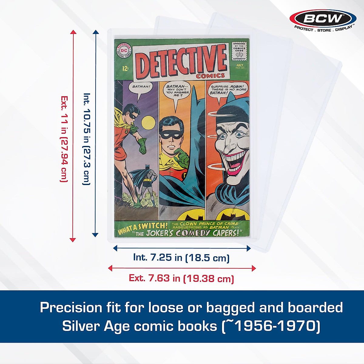 BCW Silver Age Comic Book Top loaders (Pack of 10) | Crystal Clear PVC, Migration-Free | Protects Comic Books, Photos, Prints | Rigid Top-Loading Design | Double Pack Convenience | Hard Comic Case