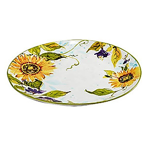 Certified International Sun Garden Round Platter,13" Diameter x 1.25", Multicolor