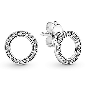 PANDORA Forever Stud Earrings - Great Gift for Her - Stunning Women's Earrings - Sterling Silver & Cubic Zirconia