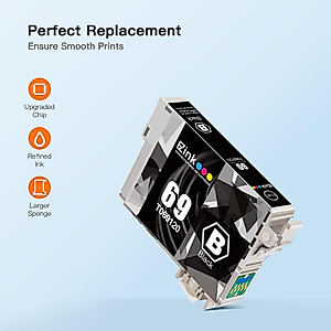E-Z Ink (TM Remanufactured Ink Cartridge Replacement for Epson 69 T069 to use with Stylus C120 CX5000 CX6000 CX8400 CX9400 NX215 NX305 NX400 NX410 NX415 NX515 Workforce 1100 30 310 615 (10 Pack)
