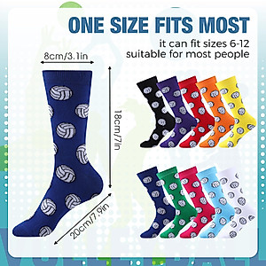 Therwen 10 Pairs Women's Volleyball Dental Teeth Music Basketball Golf Socks Novelty Pattern Socks (Volleyball Style)